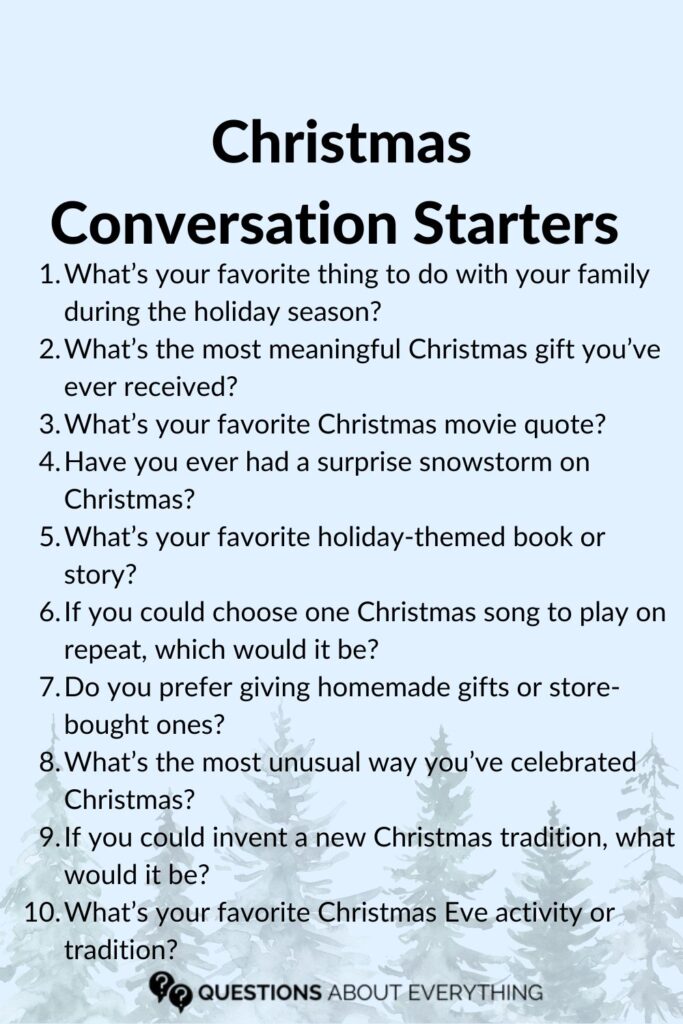 150 Great Christmas Conversation Starters To Break The Ice